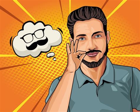 Premium Vector Man With Mustache And Eyeglasses