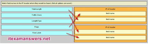 Match Field Names To The IP Header Where They Would Be Found Not All Options Are Used