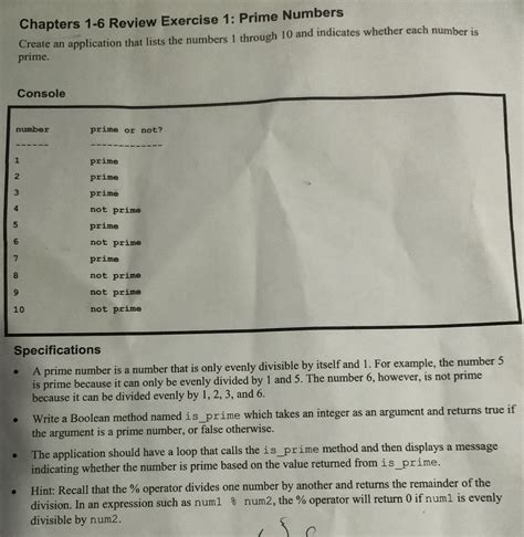 Solved Chapters 1 6 Review Exercise 1 Prime Numbers Create Chegg Com