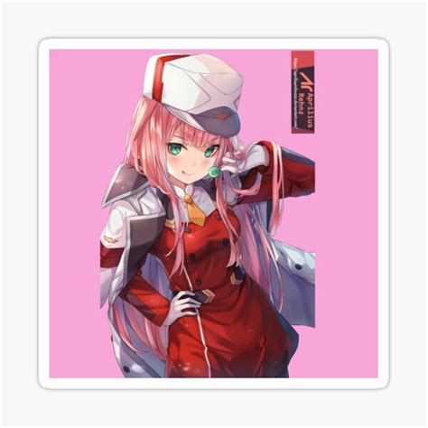 Zero Two Anime Girl Pink Sticker For Sale By Vkhandekar Redbubble