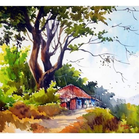 Pin By Sunil Agrey On Artwork I Can Do Watercolor Landscape Paintings Watercolor Art