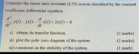 solved consider the linear time invariant lti system
