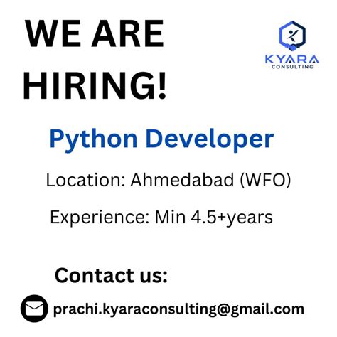 Hiring Seniorpythondeveloper Ahmedabadjobs Careeropportunity