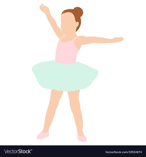 Dancing Ballerina Girl In Flat Style Royalty Free Vector