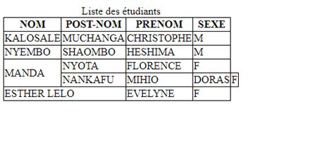 Comment Créer Un Tableau En Html