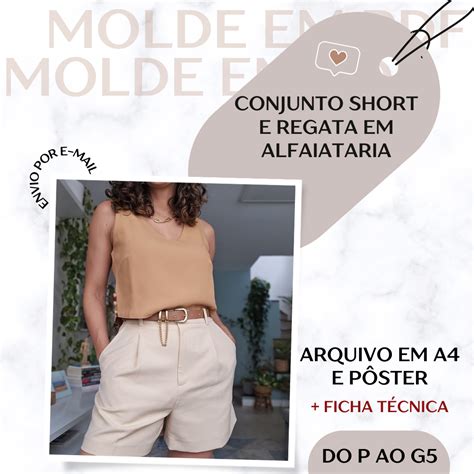 Molde Em Pdf Conjunto Short E Regata Em Alfaiataria Asmoldes E
