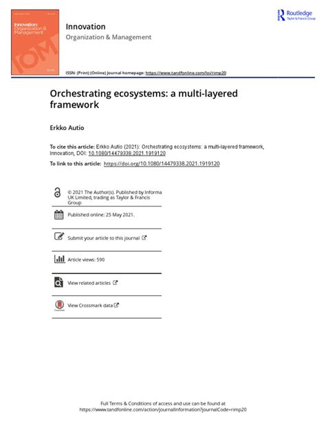 Orchestrating Ecosystem A Multi Layered Franework Pdf Supply Chain