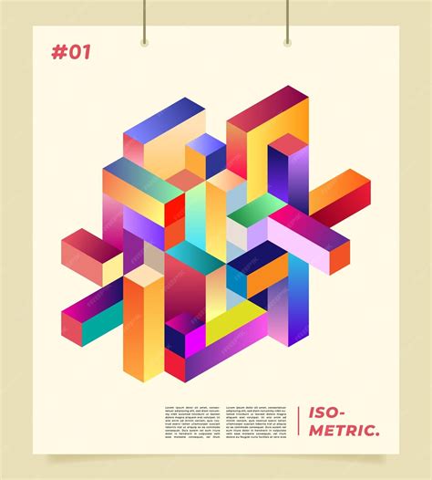 Premium Vector Colorful Isometric Cube Background Template Copy Space Abstract 3d Geometric Design