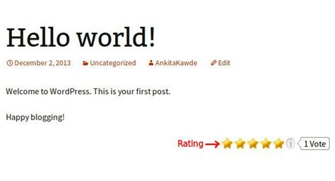 Add Rating To Wordpress Posts Using Rating Widget Plugin
