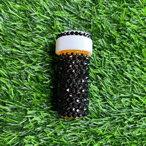 Blinged Rhinestone Bedazzled Pill Bottle Medicine Container Etsy