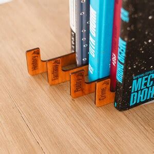 Book Shelf Dividers Genre Dividers Book Wooden Library Dividers Bookshelf Dividers Custom