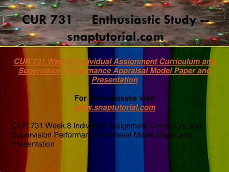 PPT CUR 731 Enthusiastic Study Snaptutorial PowerPoint