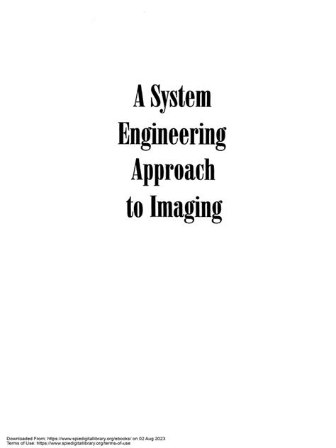 A System Engineering Approac To Imaging Pdf Computers