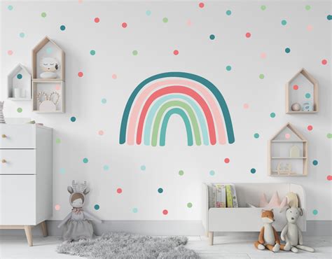 Adesivo de parede arco íris bolinhas Elo7 Produtos Especiais