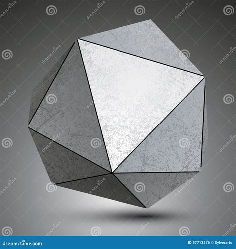 Polygonal Metallic Dimensional Abstract Object Stock Vector Illustration Of Perspective