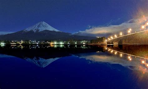 月光の河口湖大橋 富士山大好き写真は最高