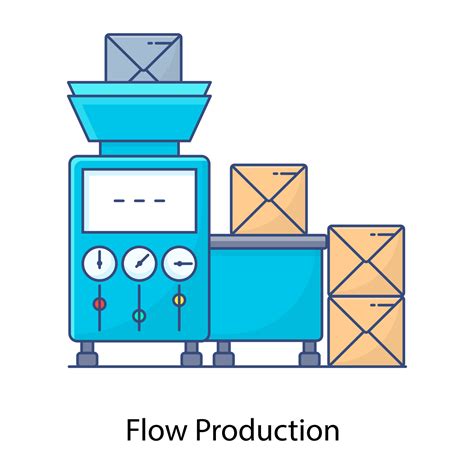 Manufacturing Flat Outline Icon Of Flow Production Vector Art At Vecteezy