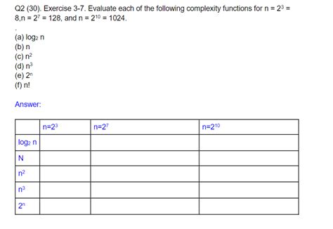 Solved Q2 30 Exercise 3 7 Evaluate Each Of The Following