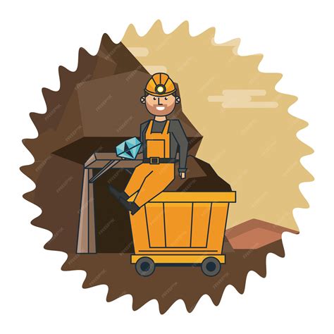 Premium Vector Mining And Workers Cartoon