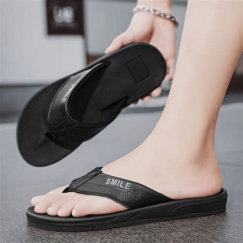 Mens Thong Sandals Casual Non Slip Flip Flops Shoes Toe Post Sandals For Indoor Outdoor