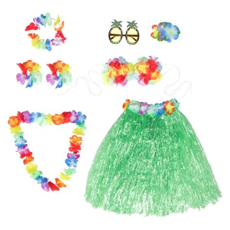 Hawaiian Skirt Hula Grass Party Flower Luau Hawaii Garland Outfits