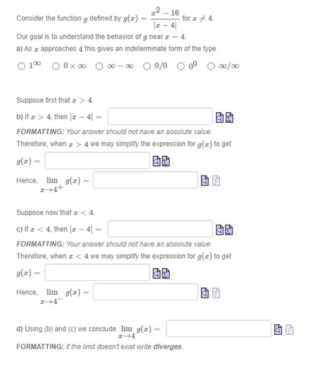 Solved Consider The Function G ﻿defined By G X X2 16 X 4