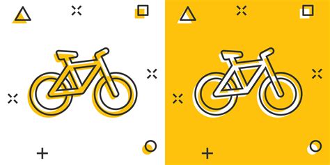 Cartoon Bike Icon In Comic Style Bicycle Sign Illustration Pictogram