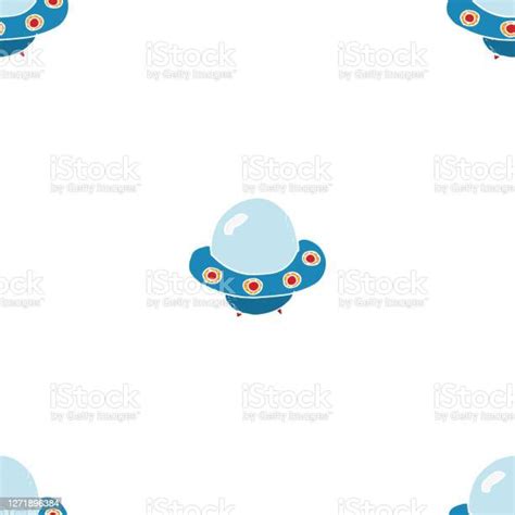 Ufo와 외계인 원활한 패턴 귀여운 낙서 우주선 스케치 손으로 그린 만화 벡터 일러스트레이션 0명에 대한 스톡 벡터 아트 및