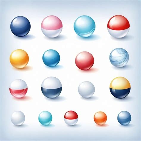A Collection Of Colorful Balls With Different Colors And Shapes