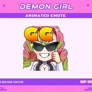 GG Demon Sexy Girl Animated Anime Emote GG Demon Girl Animated Emote Twitch Discord Youtube