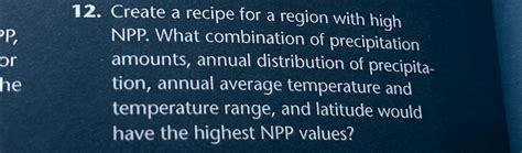 Solved Create A Recipe For A Region With High Npp ﻿what