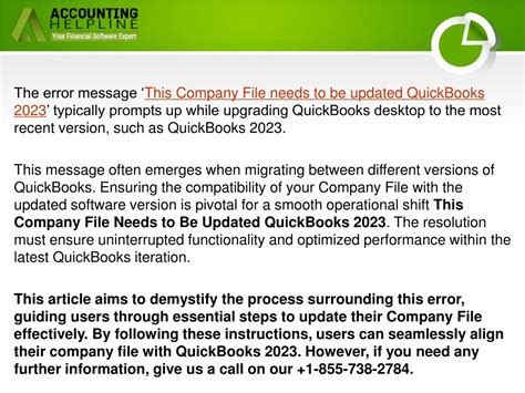 Ppt Resolve Error This Company File Needs To Be Updated Quickbooks