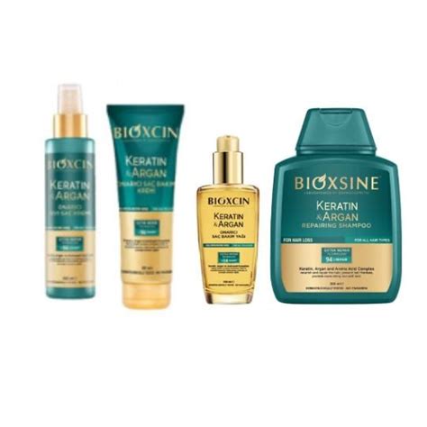 Bioxcin Keratin And Argan Set Shampoo Argan Oil Conditioner Cream