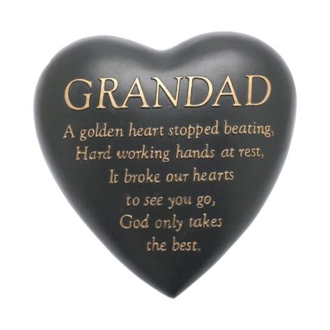 Thoughts Of You Graveside Dark Grey Heart Plaque Grandad Widdop And Co