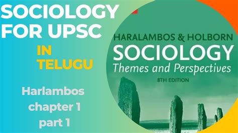 Sociology Telugu Lectures Sociology Upsc Harlambos Harlambos