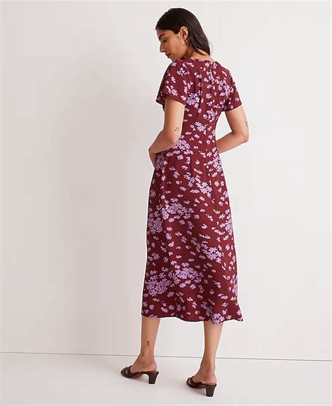 V Neck Flutter Sleeve Midi Dress Madewell