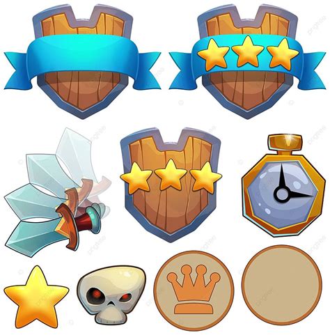 Middle Age Style Ui Set Featuring Arthur King And Lancelotillustration