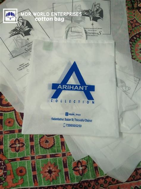 Loop Handle White Printed Cotton Carry Bag Capacity 5 Kg At Rs 5