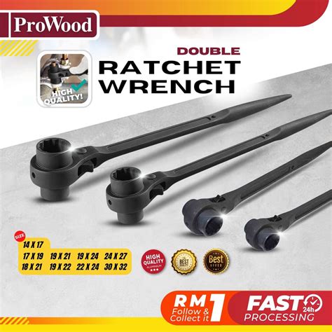 Double Ratchet Wrench Two Way Double Headed Ratchet Scaffold Socket Ratchet Wrench Spanner Tool