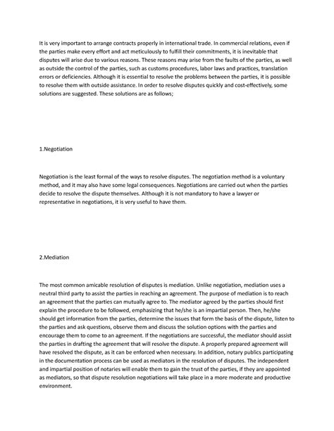Arbitration Mechanism It Is Very Important To Arrange Contracts
