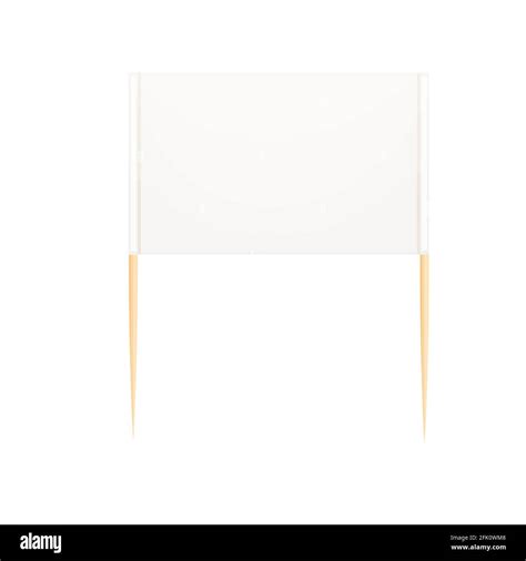 Toothpick Flag Wooden Miniature In Cartoon Flat Style Isolated On White