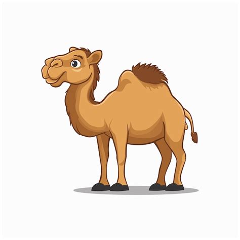 Карикатурный верблюд изолированный на белом фоне Премиум векторы