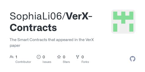 Github Sophiali06 Verx Contracts The Smart Contracts That Appeared In The Verx Paper