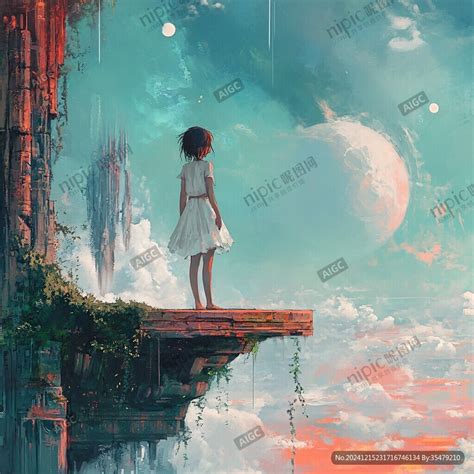 Ai创作图幻想梦境插画 梦幻场景插画 插画梦幻女孩 梦幻唯美童话童年美梦 梦幻世界里的姑娘 二次元梦幻插画 梦幻少女插画 文艺梦境小女孩手绘