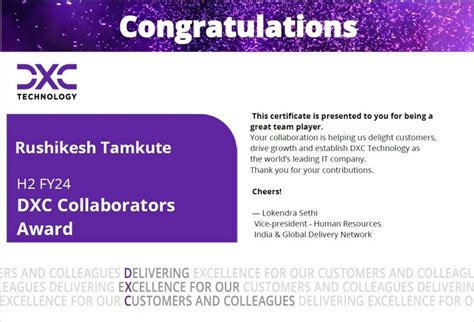 rushikesh tamkute on linkedin thankyou dxctechnology