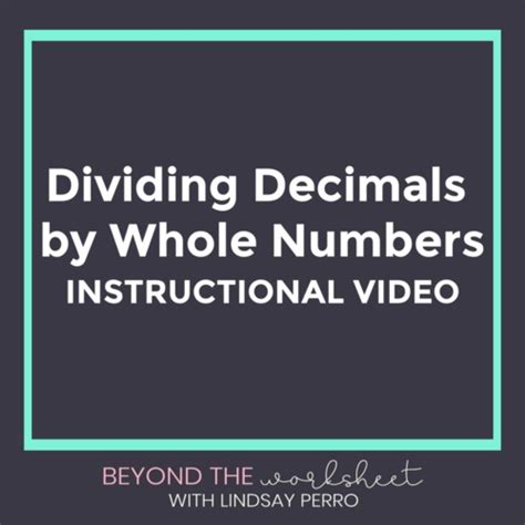 Dividing Decimals By Whole Numbers Video For Distance Learning