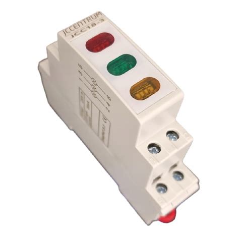 Lampka kontrolna 3 x LED Wskaźnik napięcia 18mm Szyna DIN 230V IP20 JCC18 3 Cena Opinie