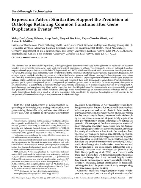Pdf Expression Pattern Similarities Support The Prediction Of