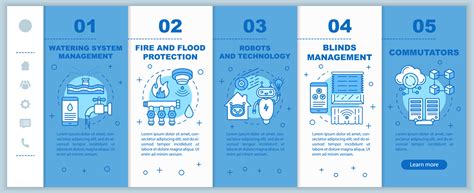 Smart House Onboarding Mobile Web Pages Vector Template Home Control System Responsive