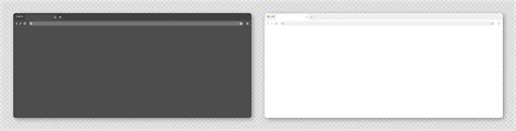 탭 도구 모음 및 검색 필드가있는 빈 웹 브라우저 창입니다 현대 웹 사이트 평면 스타일의 인터넷 페이지 컴퓨터 태블릿 및 스마트 폰을위한 브라우저 모형 밝고 어두운 모드